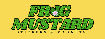 Frog Mustard Stickers & Magnets: Unhinged Weatherproof Car Decals