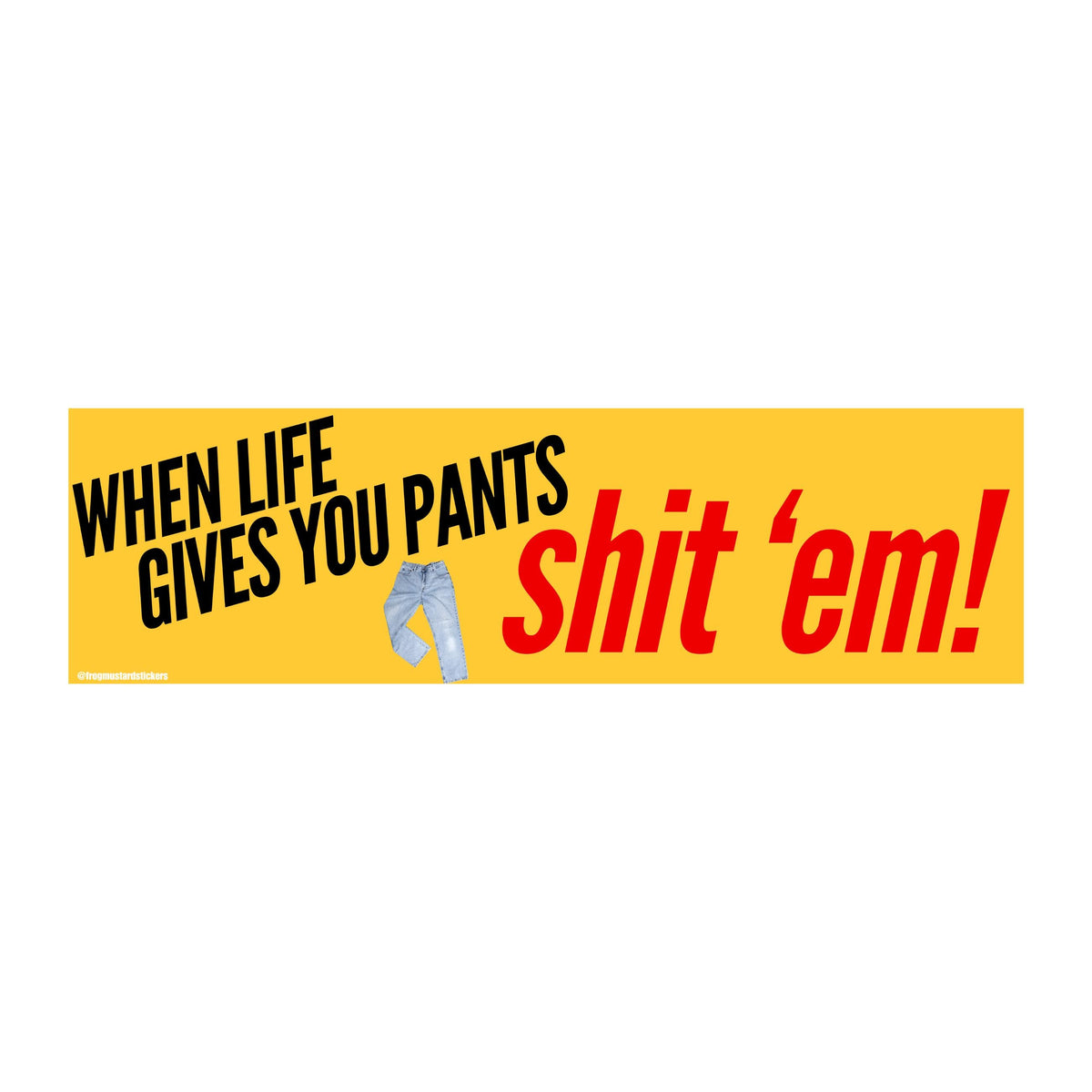 When Life Gives You Pants, Shit 'Em Sticker | Funny Poop Sticker – Frog ...
